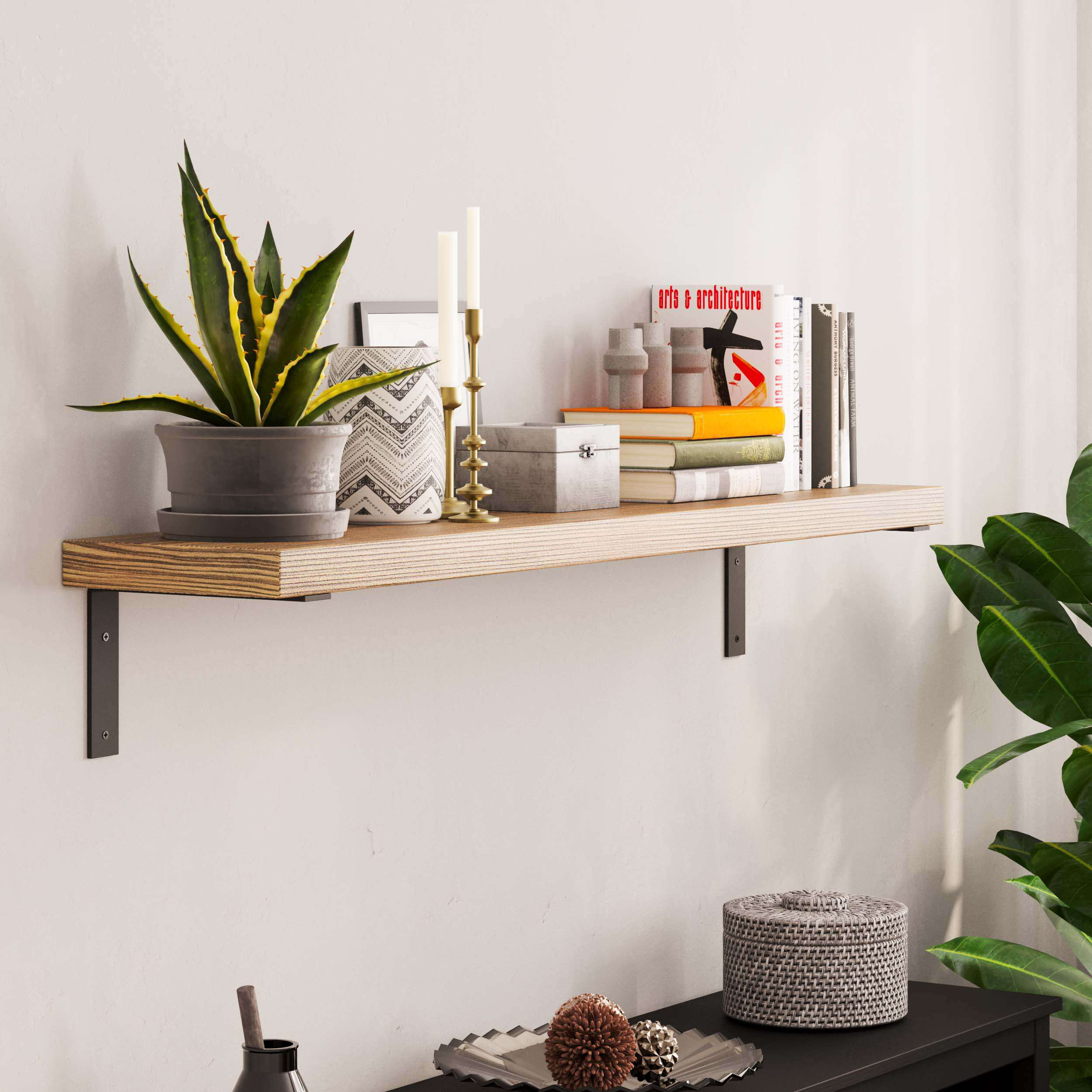 Loon Peak® Floating Wood Shelves, Wall Mounted Bookshelf, 9.25'' Deep ...