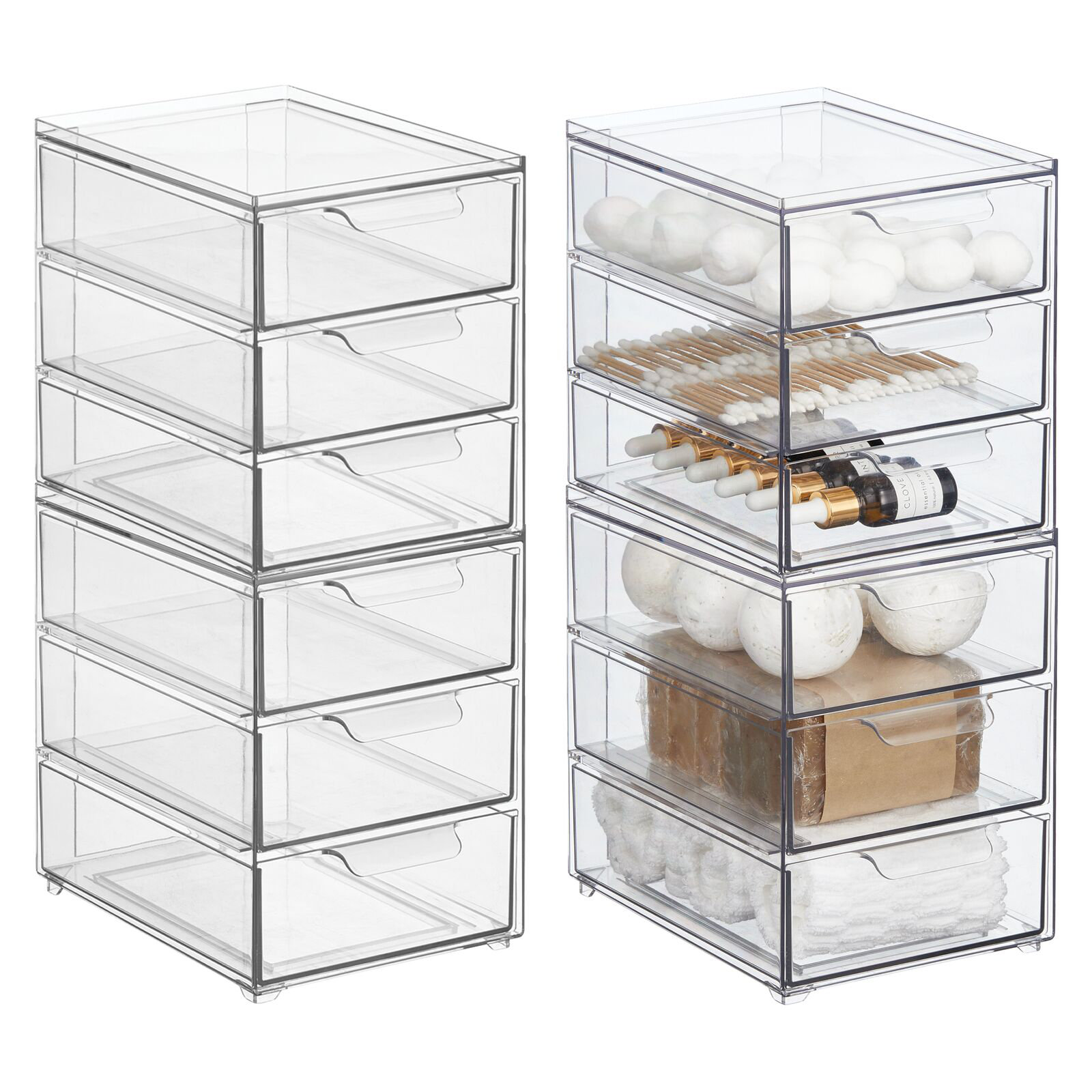 mDesign Plastic Bathroom Storage Container Set | Wayfair