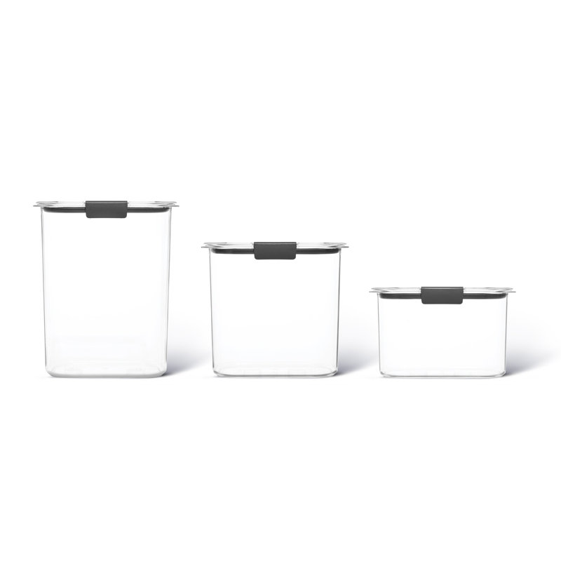 Rubbermaid Brilliance Plastic Food Storage Pantry Baking Set of 3 ...