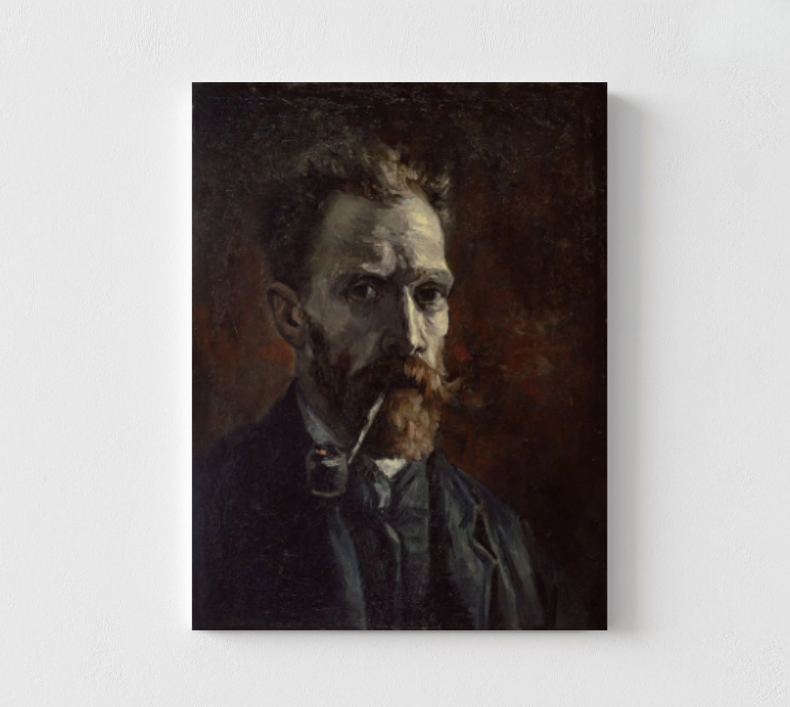 WeFrameArt Self-Portrait With Pipe By Vincent Van Gogh, Van Gogh ...