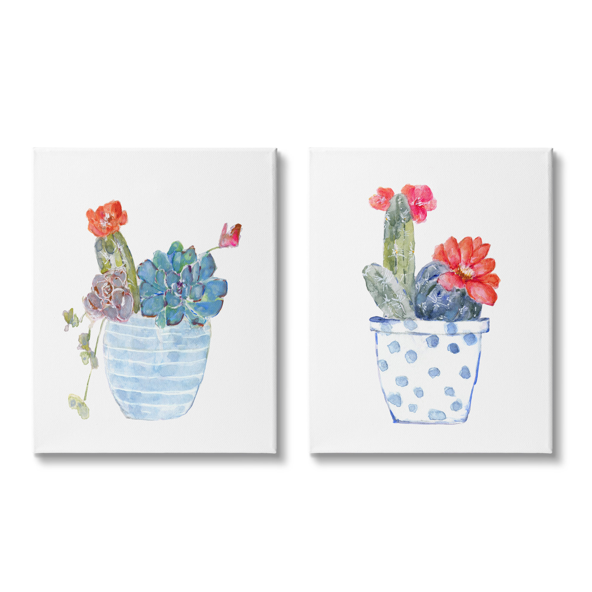 Latitude Run® Vivid Cactus Blossoms Potted by Sally Swatland - 2 Piece ...