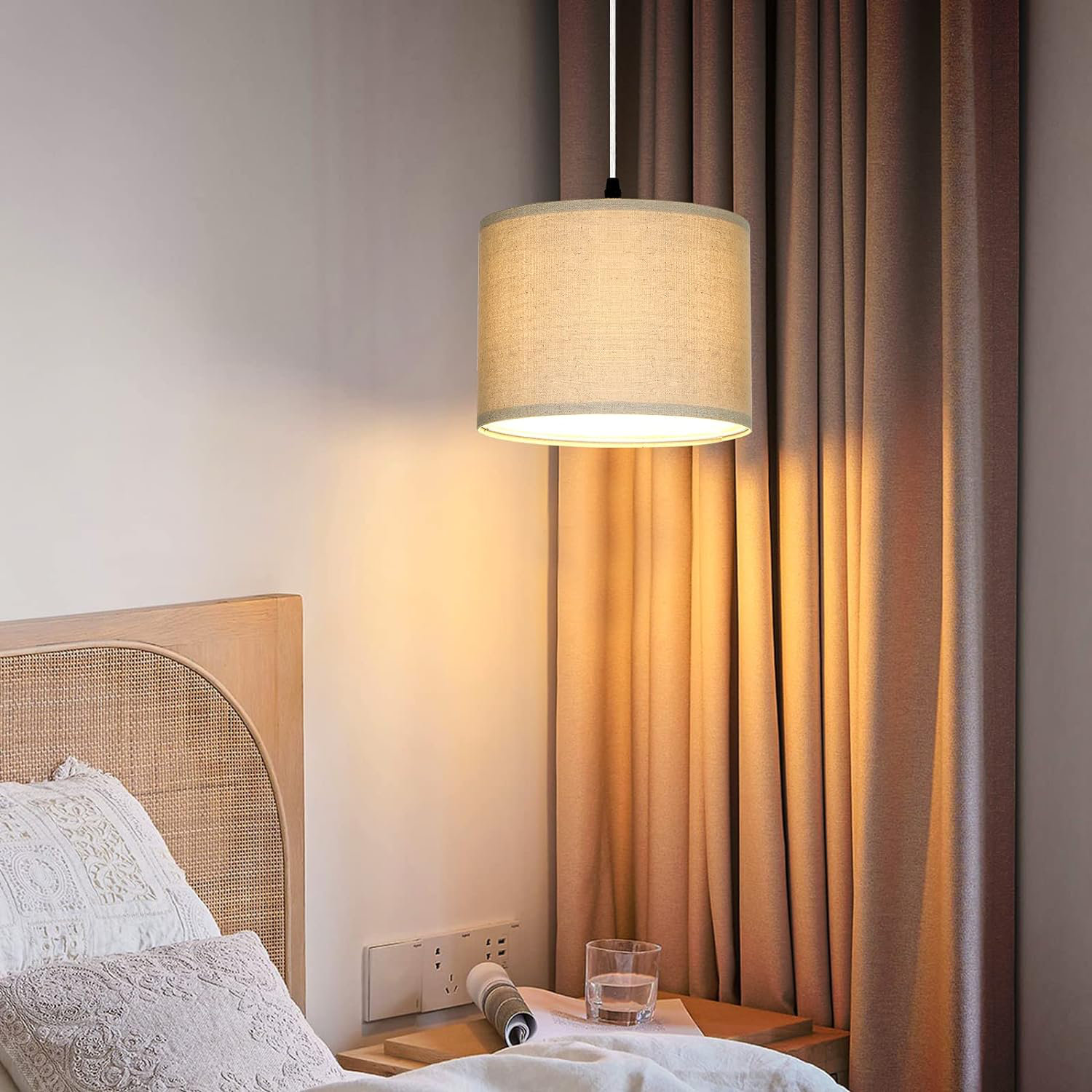 Ebern Designs Plug in Pendant Light, Hanging Light with Plug in Cord ...