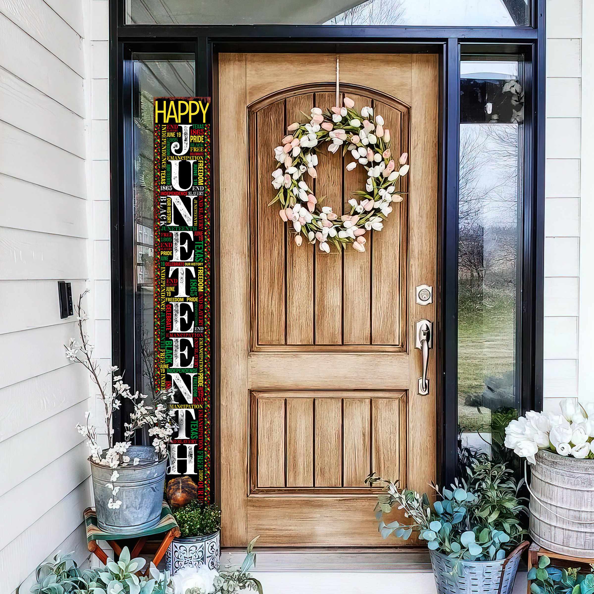The Holiday Aisle® 72in Juneteenth Porch Sign | Juneteenth Outdoor ...