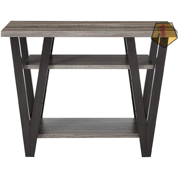 17 Stories Solid Wood Trestle End Table with Storage | Wayfair