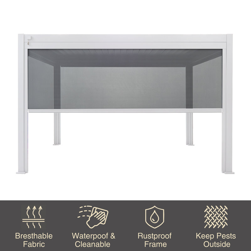 Gardesol Aluminum Pull-Down Privacy Screen Adjustable Side Shade for ...