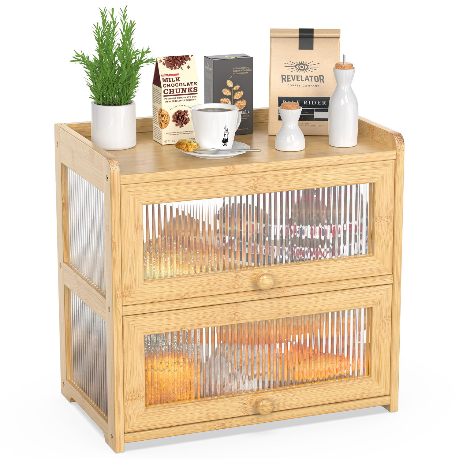 One Allium Way® Extra Large Bamboo Bread Box for Kitchen Counter | Wayfair