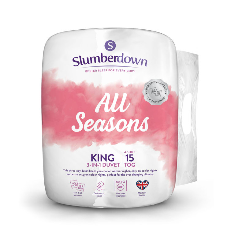 Slumberdown All Seasons 15 Tog (4.5 Tog + 10.5 Tog) All year round ...