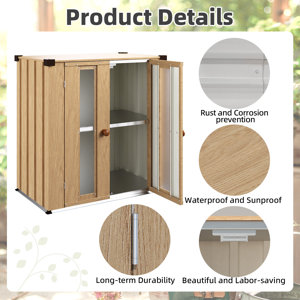 AECOJOY Small Outdoor Storage Cabinet Waterproof With Shelves & Reviews ...