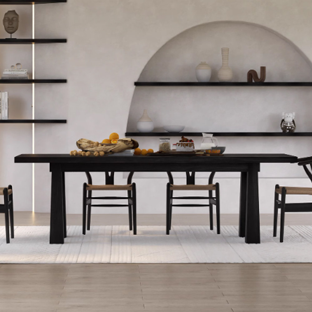 Table Treasures.e Rectangular 94.48'' L x 33.46'' W Dining Table | Wayfair