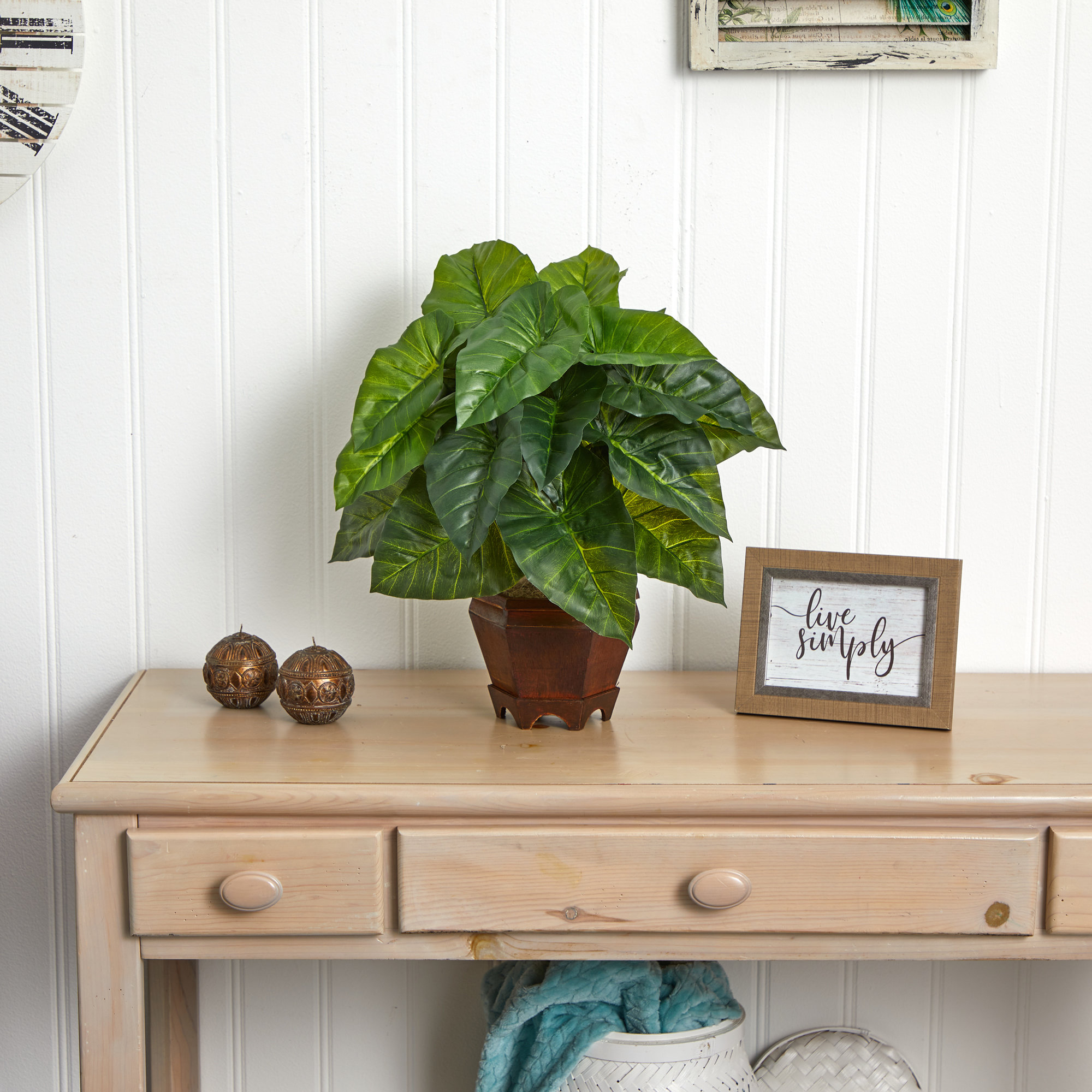 Primrue Taro Desk Top Plant in Decorative Vase & Reviews | Wayfair