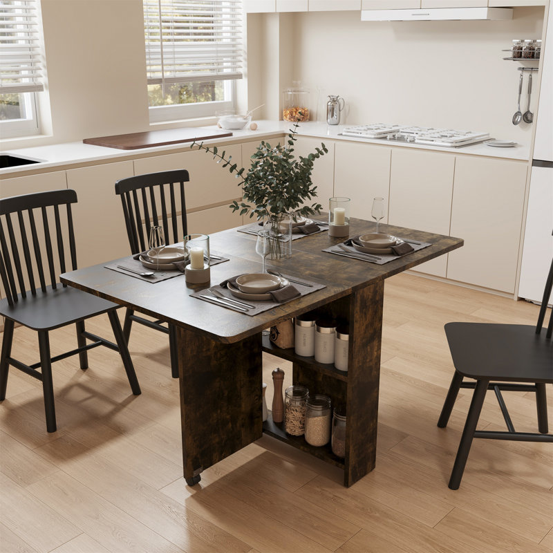 George Oliver Fully Unfolded 51.18 Foldable Table Solid/Manufactured ...