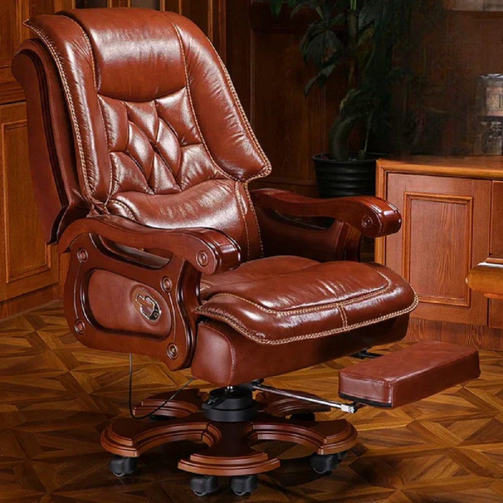 Splendor Furniture Genuine Leather Office Chair | Wayfair