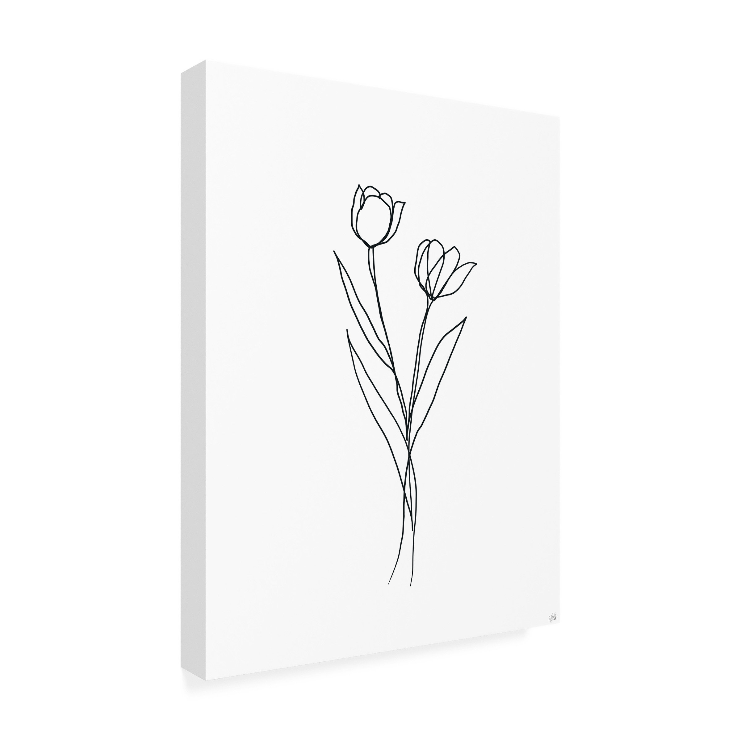 Winston Porter Floral Line Tulips 1 On Canvas Drawing Print - Wayfair ...
