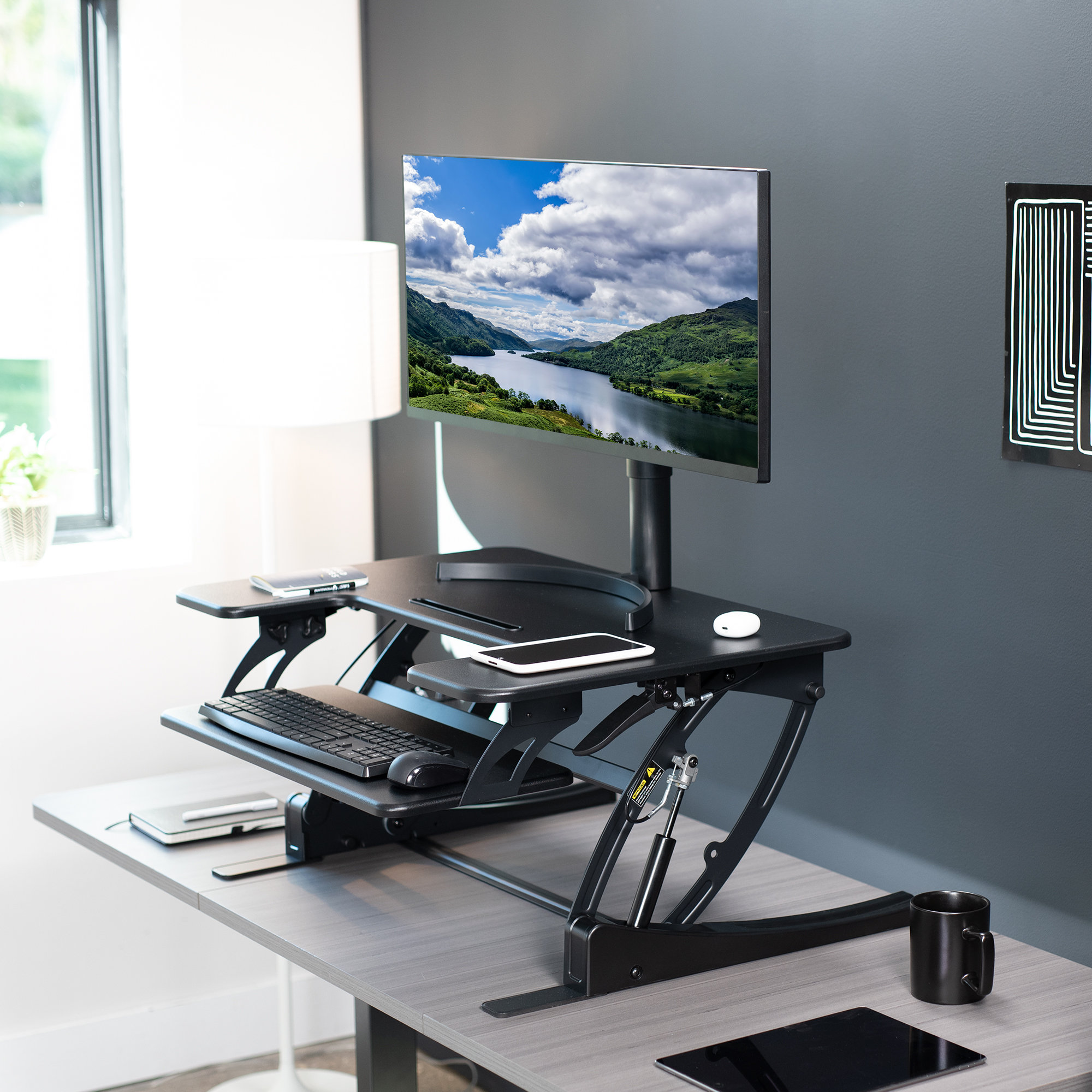 VIVO Height Adjustable 32" Desk Monitor Riser (DESK-V000VS) | Wayfair