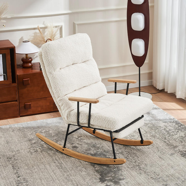 Fjørde & Co Rocking Chair With Adjustable Recliner White | Wayfair.co.uk