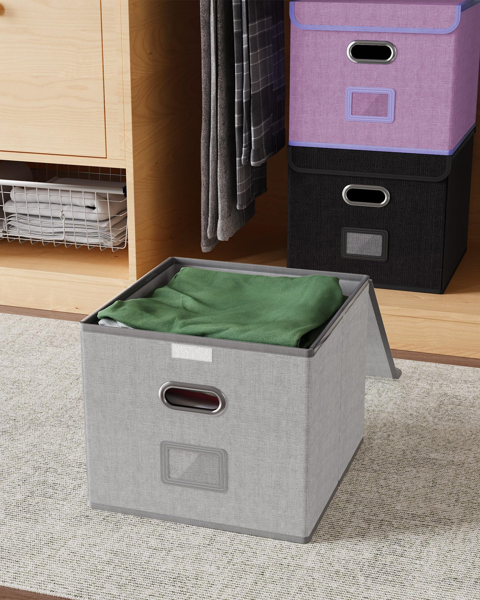 Fish hunter 2 Pack File Organizer Box,File Box,Small File Cabinet For ...