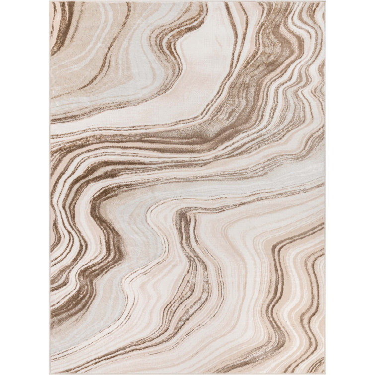Mercer41 Kampen Glam Abstract Ivory Area Rug & Reviews | Wayfair