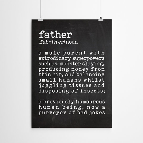 Happy Larry Father Definition Black by Indigo Sage Design - Poster Art ...