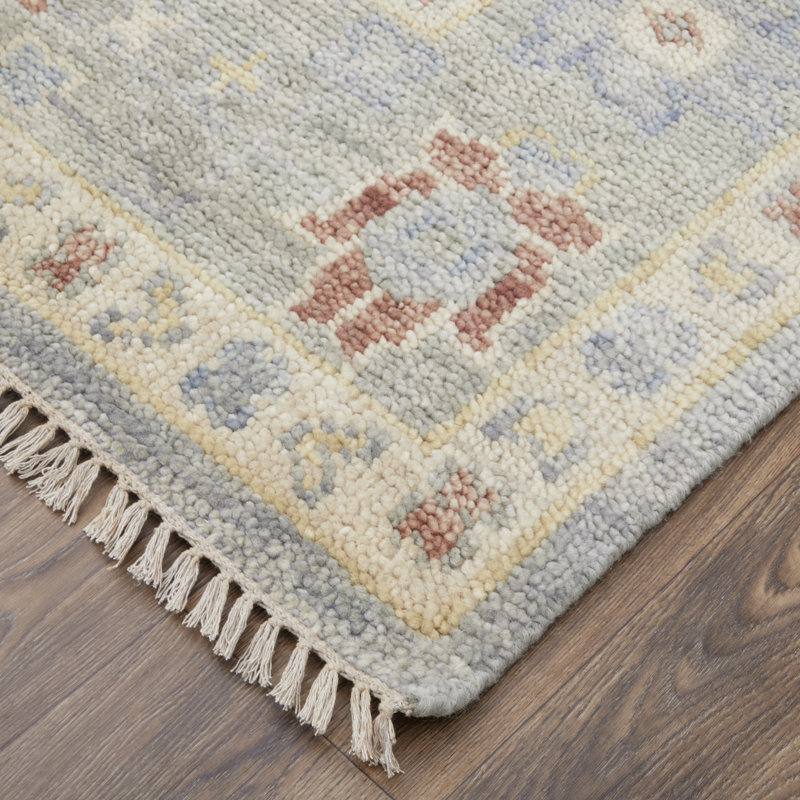 Feizy Mykenna Hand-Knotted Wool Floral Area Rug | Perigold