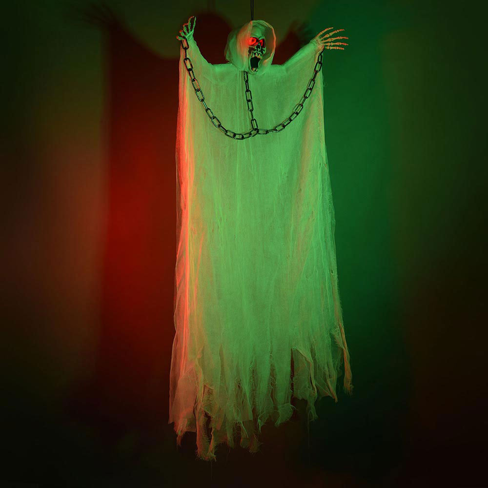 The Holiday Aisle® Skeleton Prop Hanging Chained Prisoner Lighted Eyes ...