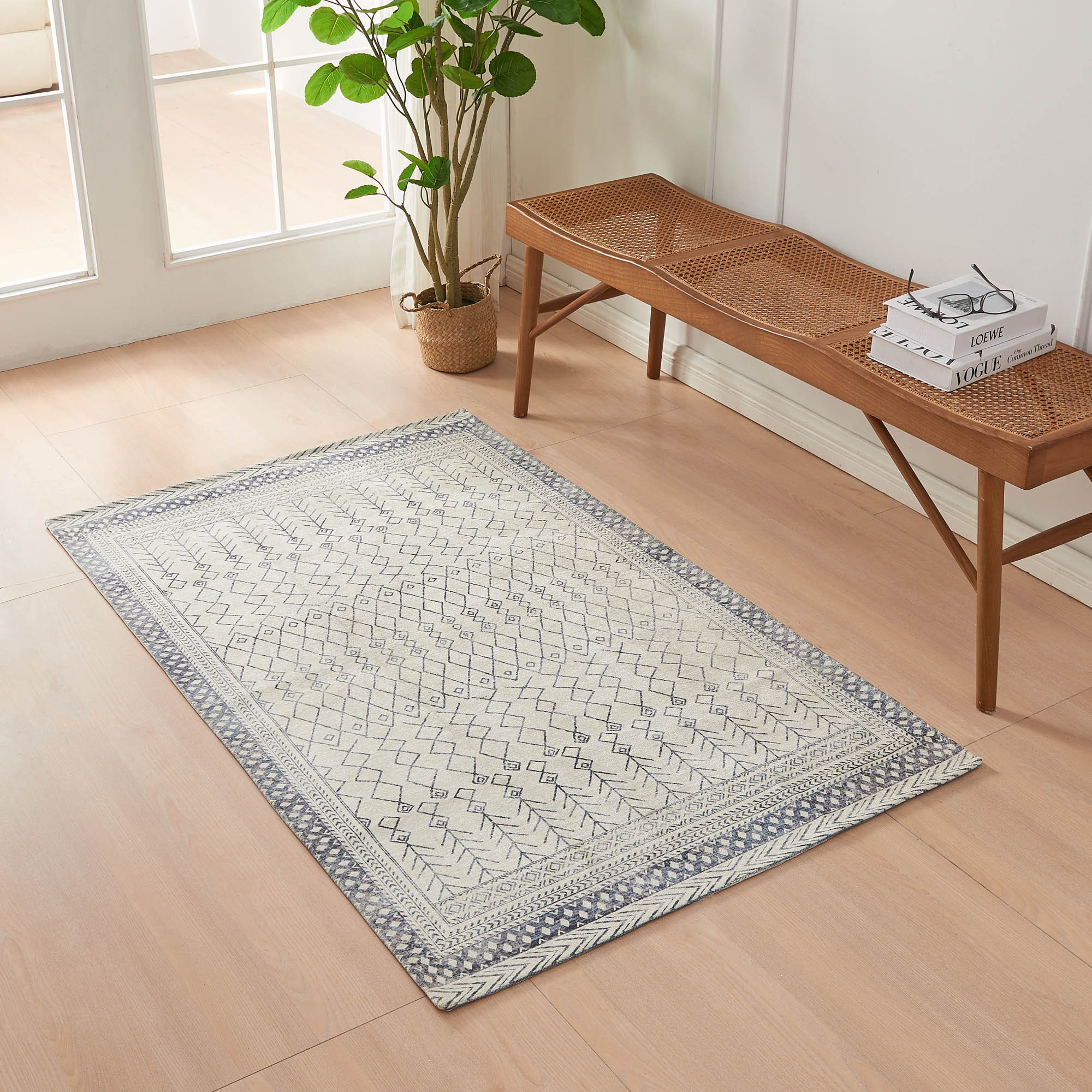 Union Rustic Distressed Geometric Machine Washable Accent & Area Rugs ...