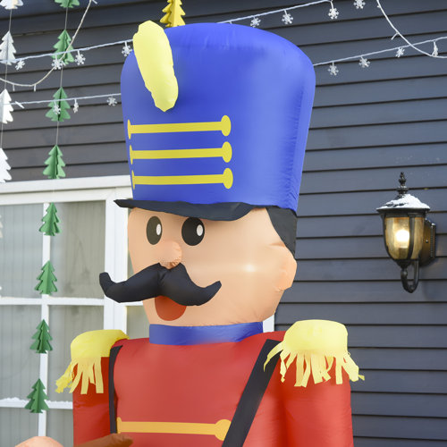 The Holiday Aisle® Walnut Soldier Drum Beating Christmas Inflatable ...