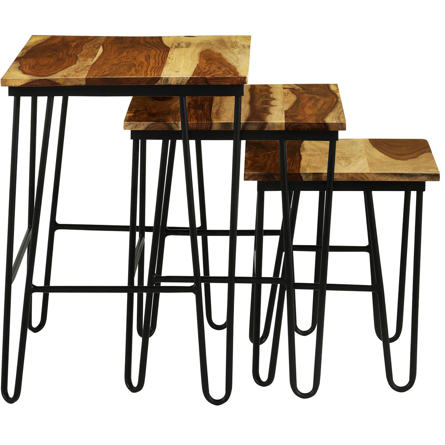 17 Stories Coffee Table Set, 3-Piece Nesting Table With Hairpin Legs | Wayfair