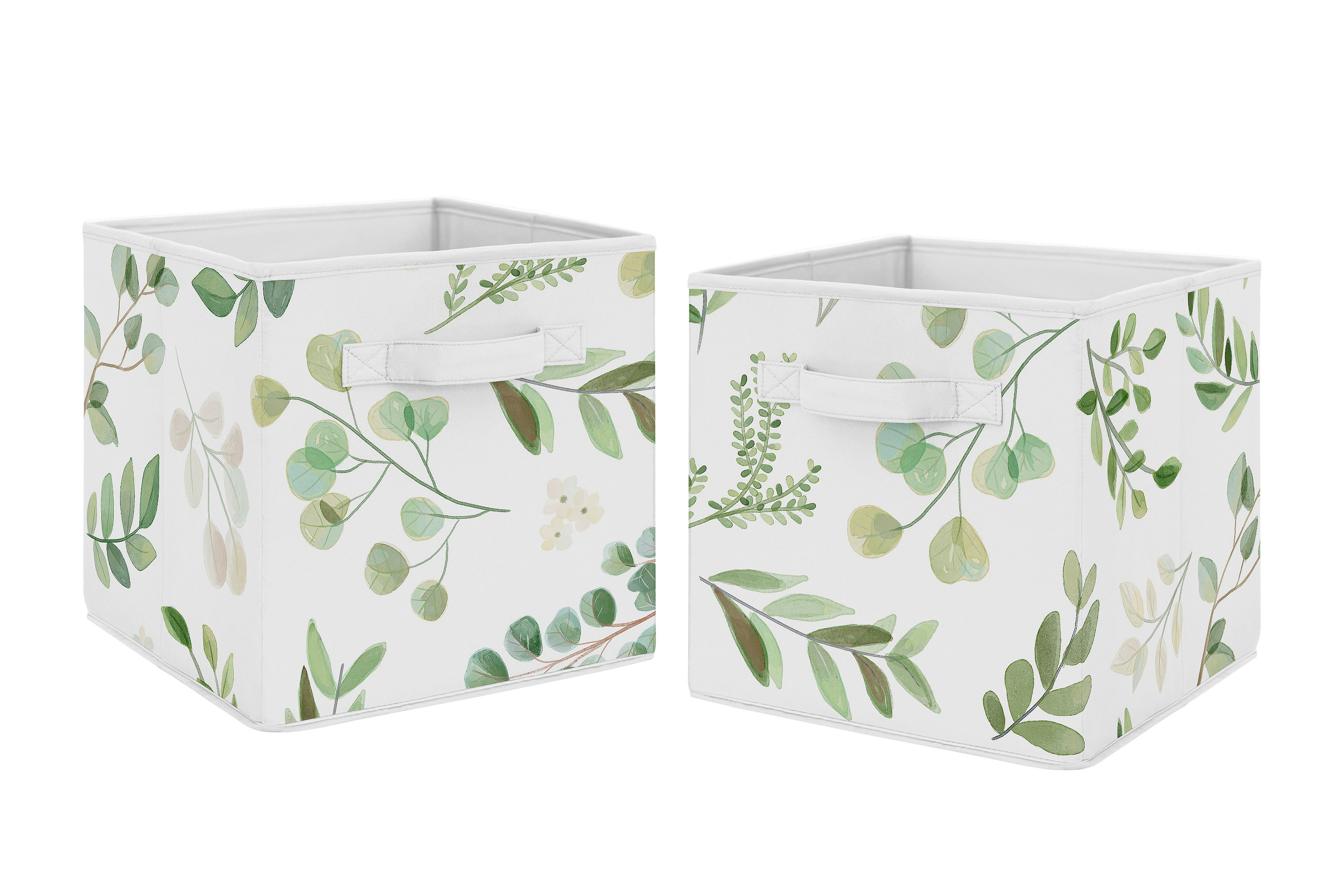 Sweet Jojo Designs Botanical Leaf Fabric Storage Bin Set & Reviews ...
