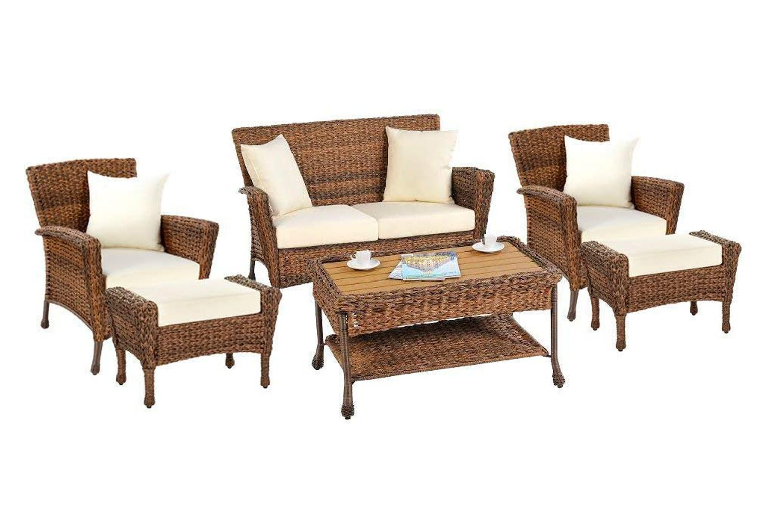 August Grove® Runge Garden Patio 6 Piece Sofa Seating Group with ...