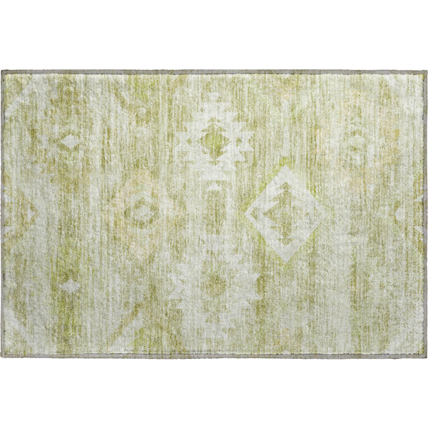 Bungalow Rose Premium Machine Washable Howton Sage Rug - Wayfair Canada