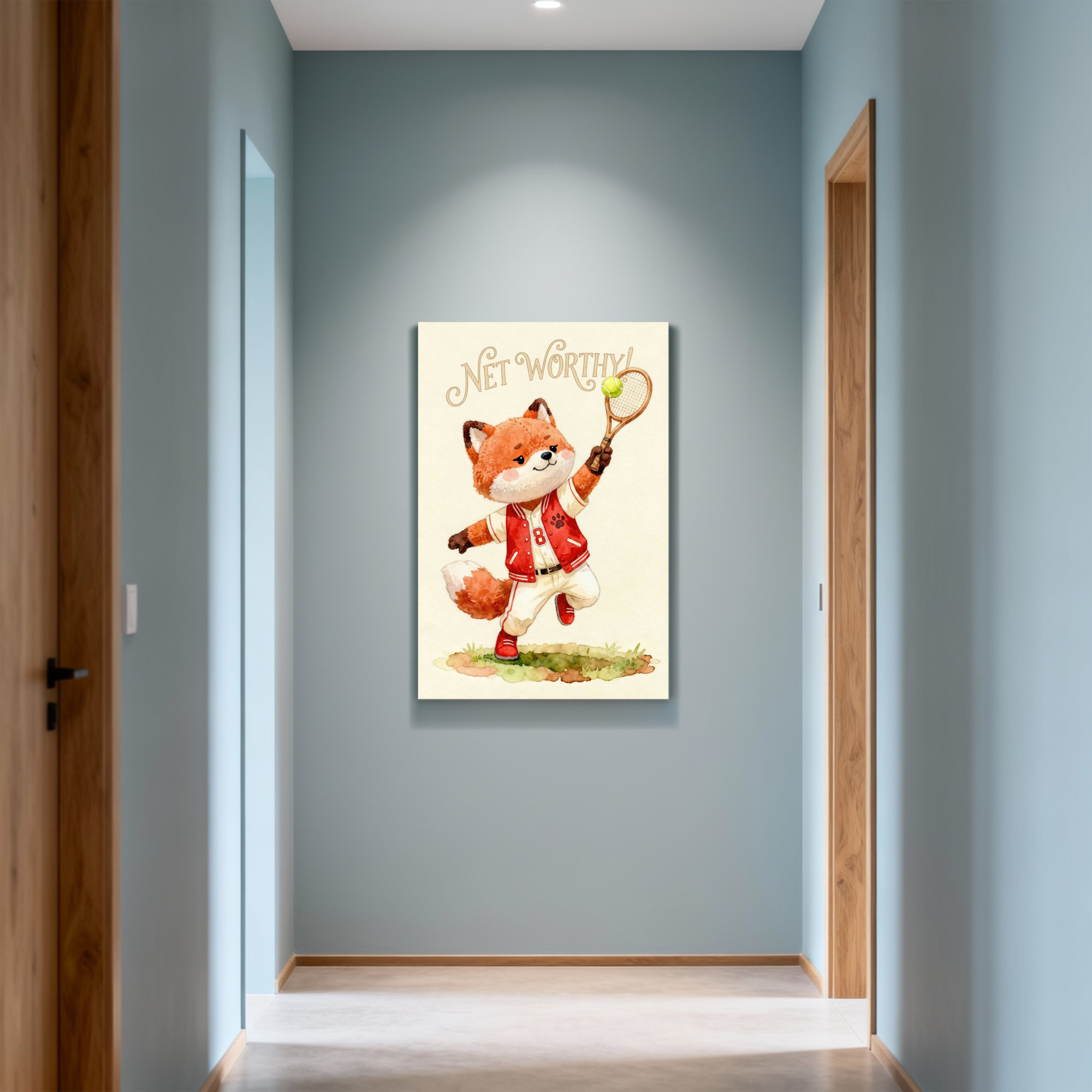Dakota Fields Animals Fox Playing Tennis With Racket And Ball | Wayfair