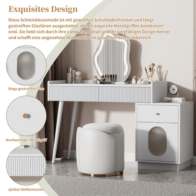 Ivy Bronx Chartian Dressing Table with Mirror | Wayfair.co.uk