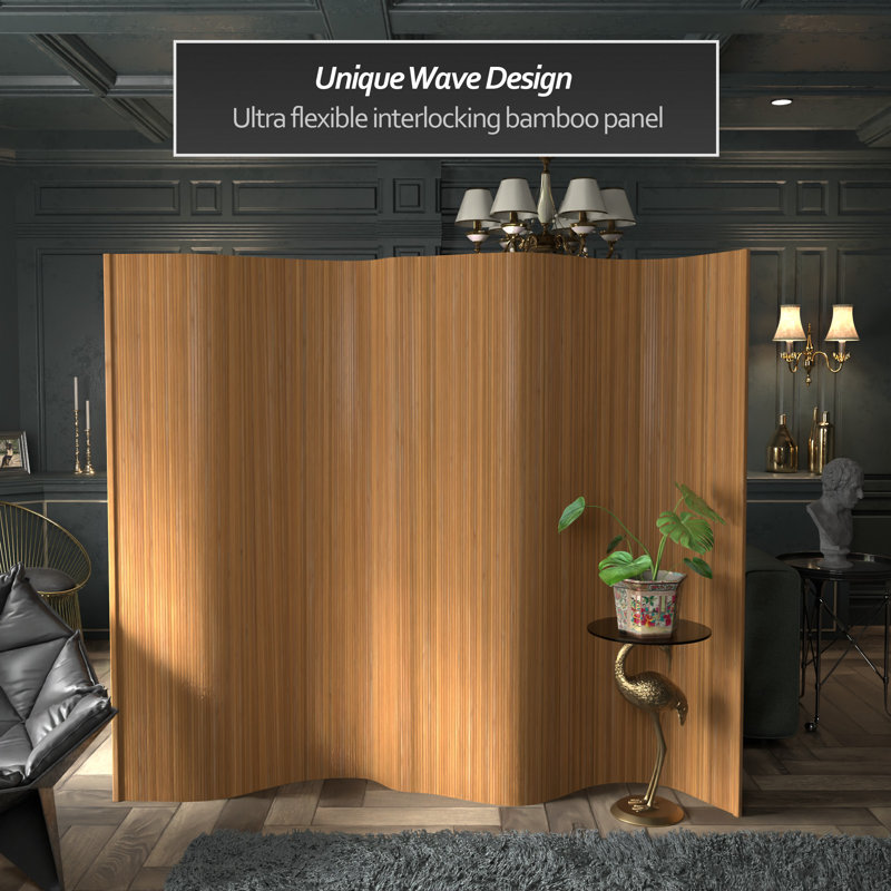 Bayou Breeze Siena Rolling Bamboo Room Divider & Reviews | Wayfair