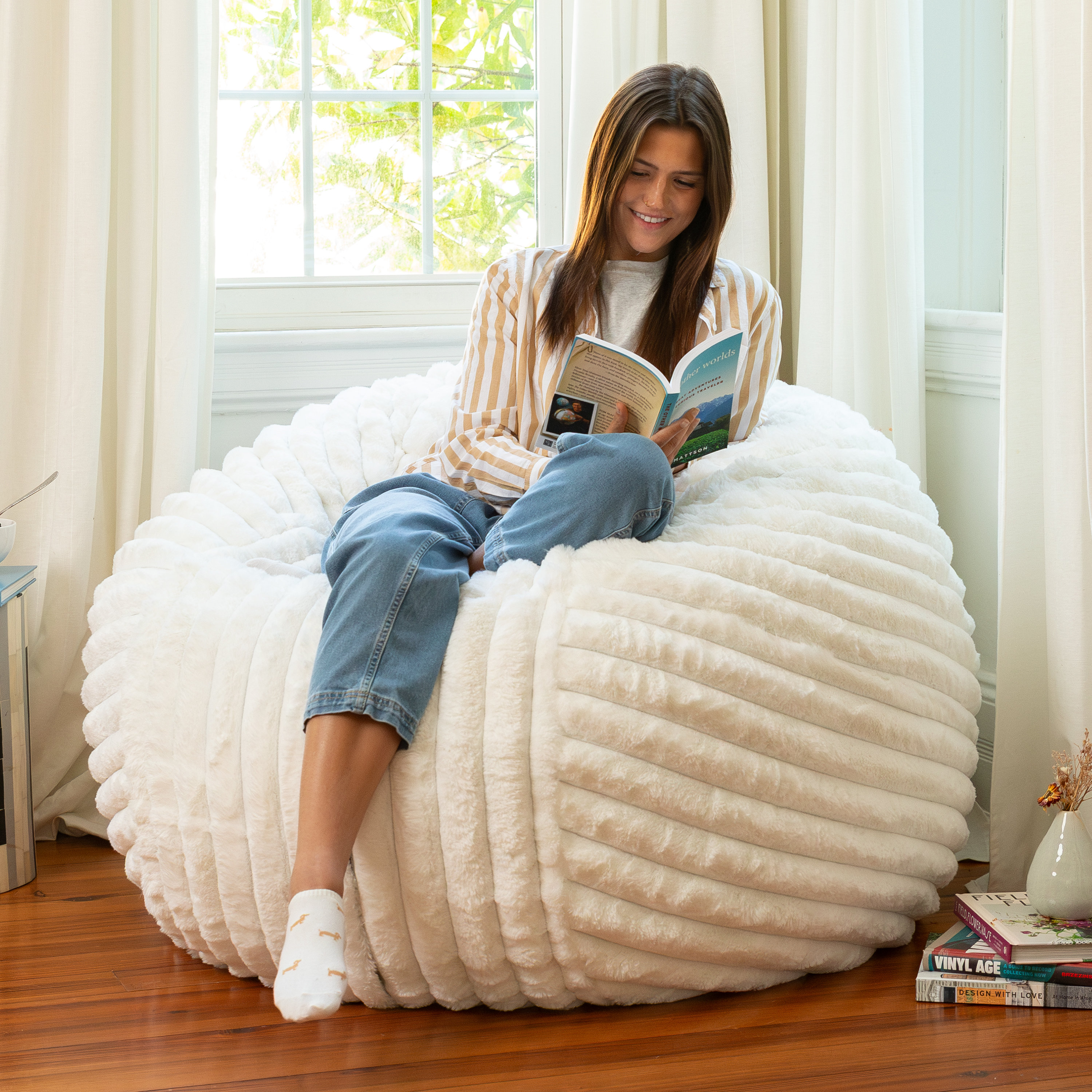 Trule Saxx 4Ft - Large Round Bean Bag For Adults - Luxuriously Soft ...
