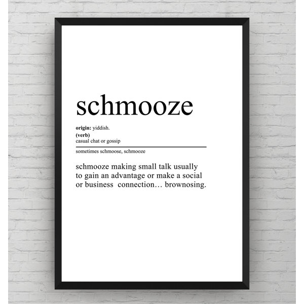 Happy Larry Schmooze - Picture Frame Typography | Wayfair.co.uk