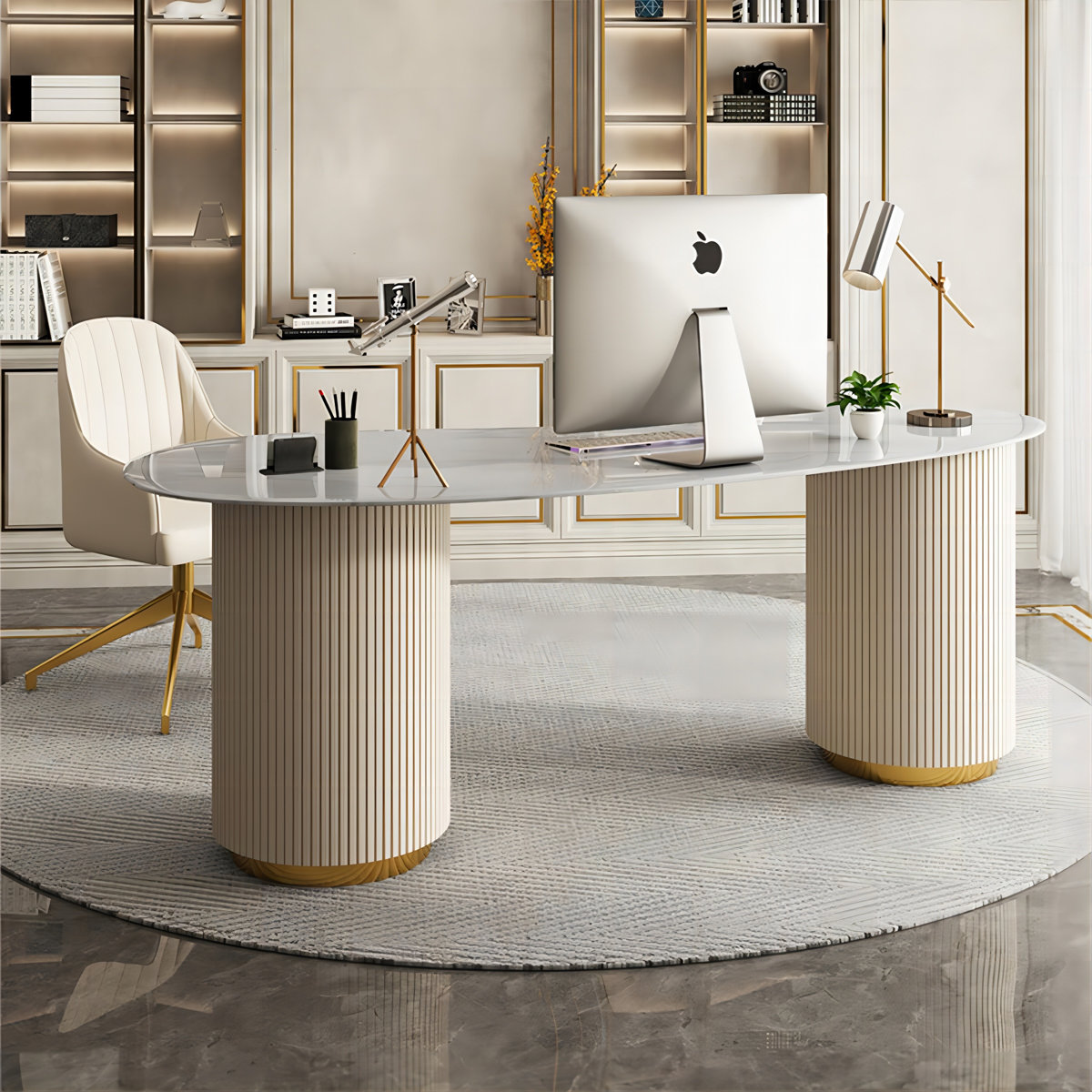 Hokku Designs Yushica Curved Writing Desk | Wayfair