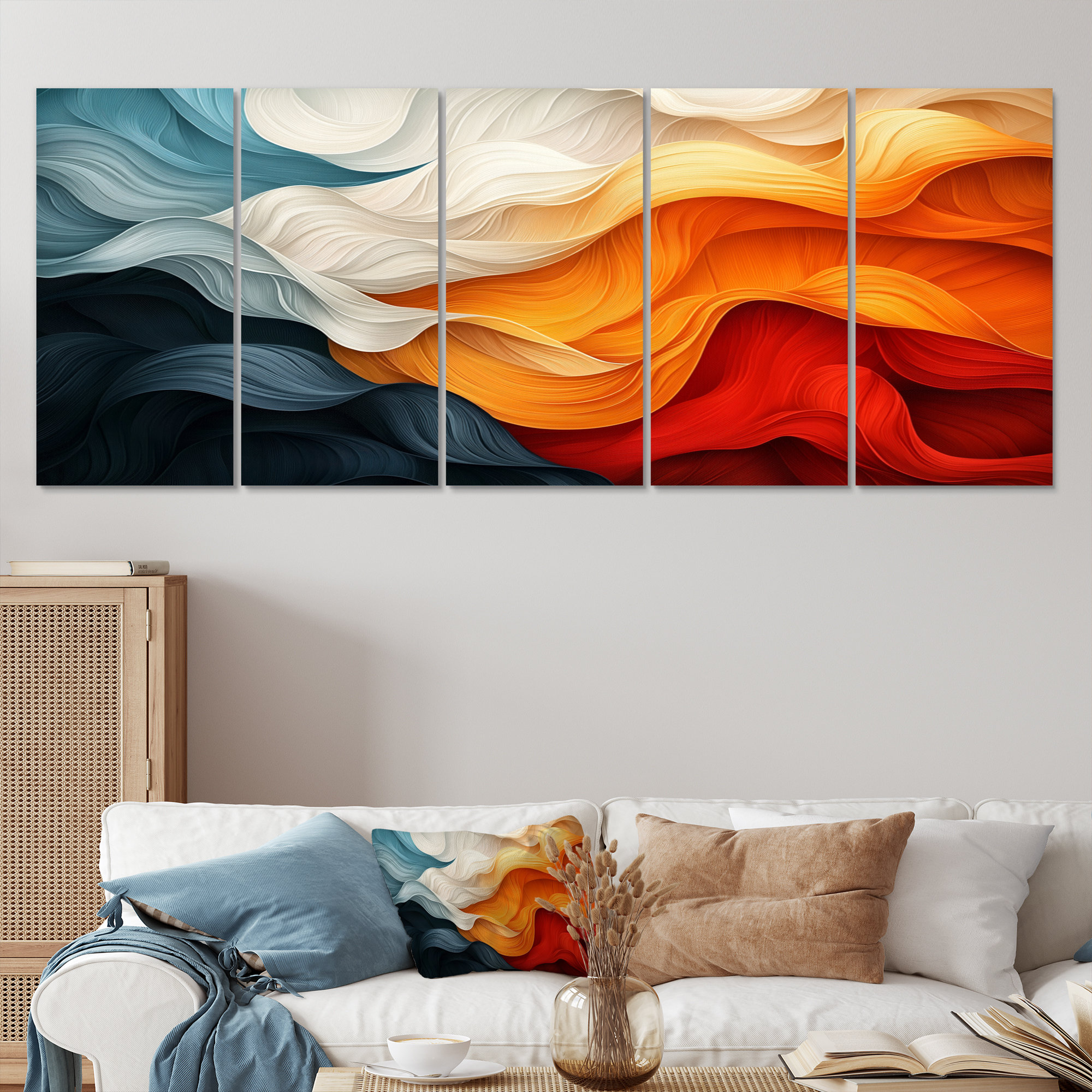 Ivy Bronx Orange And Blue Biomorphism Organic Forms VI - Biomorphism ...