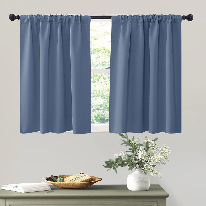 Latitude Run® Room Darkening Curtains,Small Window Drapes Rod Pocket ...