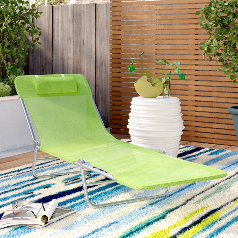 Symple Stuff Shelly Folding Chaise Lounge Pool Chairs, Outdoor Sun ...