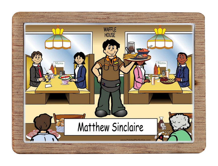 Printed Perfection Personalized Waiter, Casual Dining Wooden Magnet ...