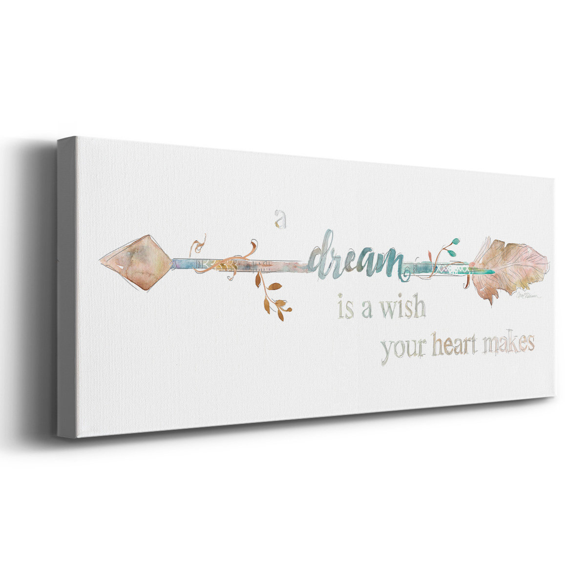 Trinx Dream Arrow - Wrapped Canvas Textual Art | Wayfair