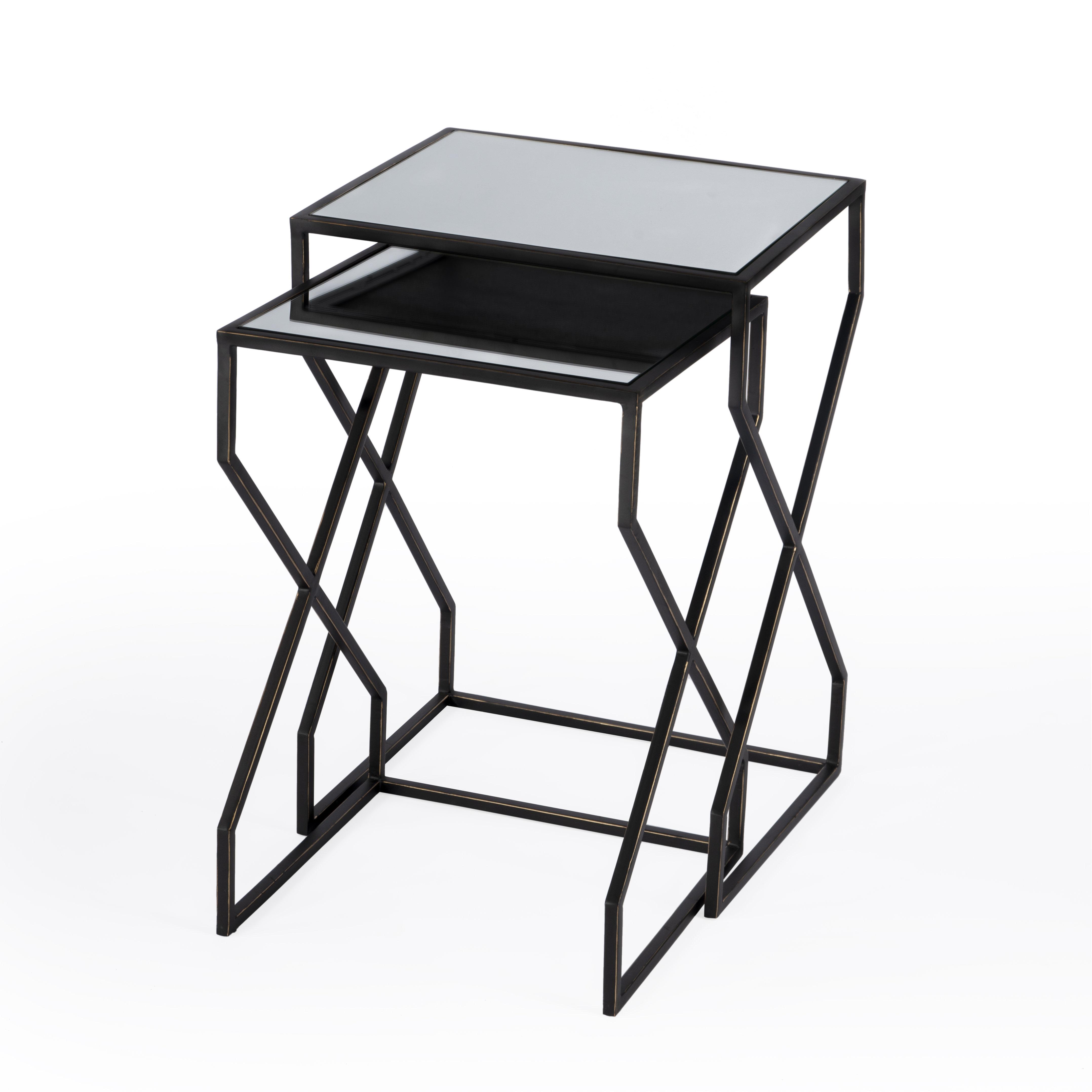17 Stories Demi Modern Mirrored Nesting Tables - Wayfair Canada