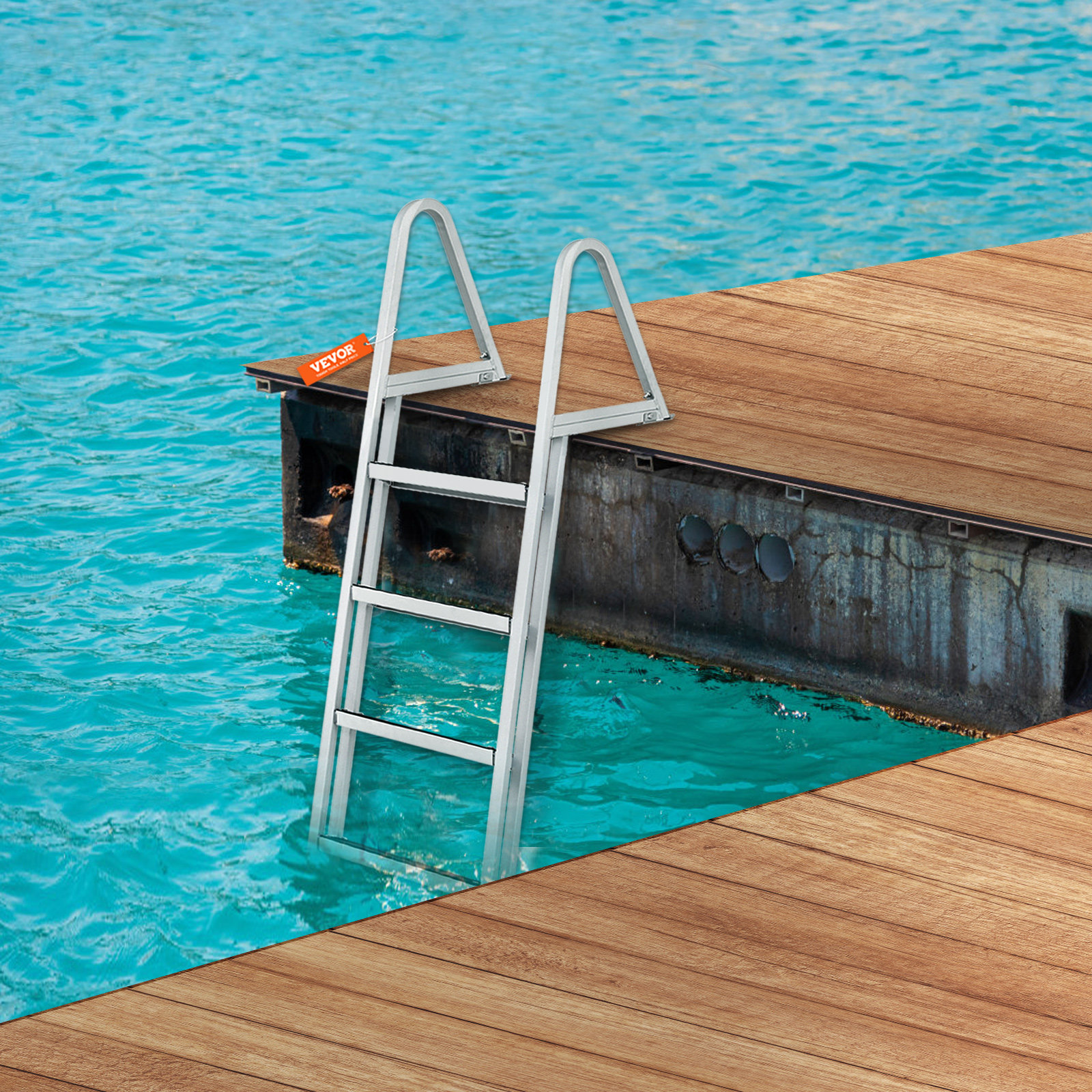 Stellweilan Tessberg Dock Ladder, Removable 4 Steps, 350 lbs Load ... Stellweilan Tessberg Dock Ladder, Removable 4 Steps, 350 lbs Load ...
