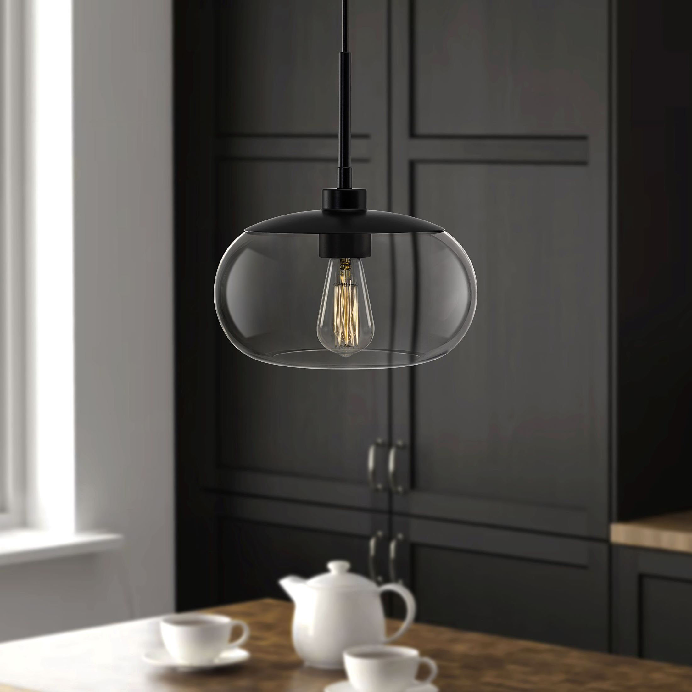Mercer41 1 - Light Kitchen Island Pendant Lights with Clear Glass ...