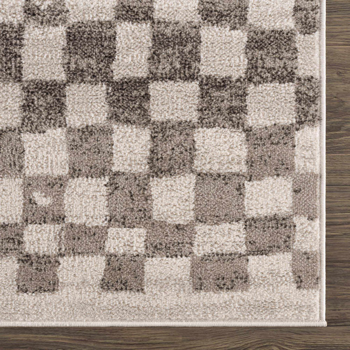 Union Rustic Jasha Checkered Beige/Brown Area Rug & Reviews | Wayfair