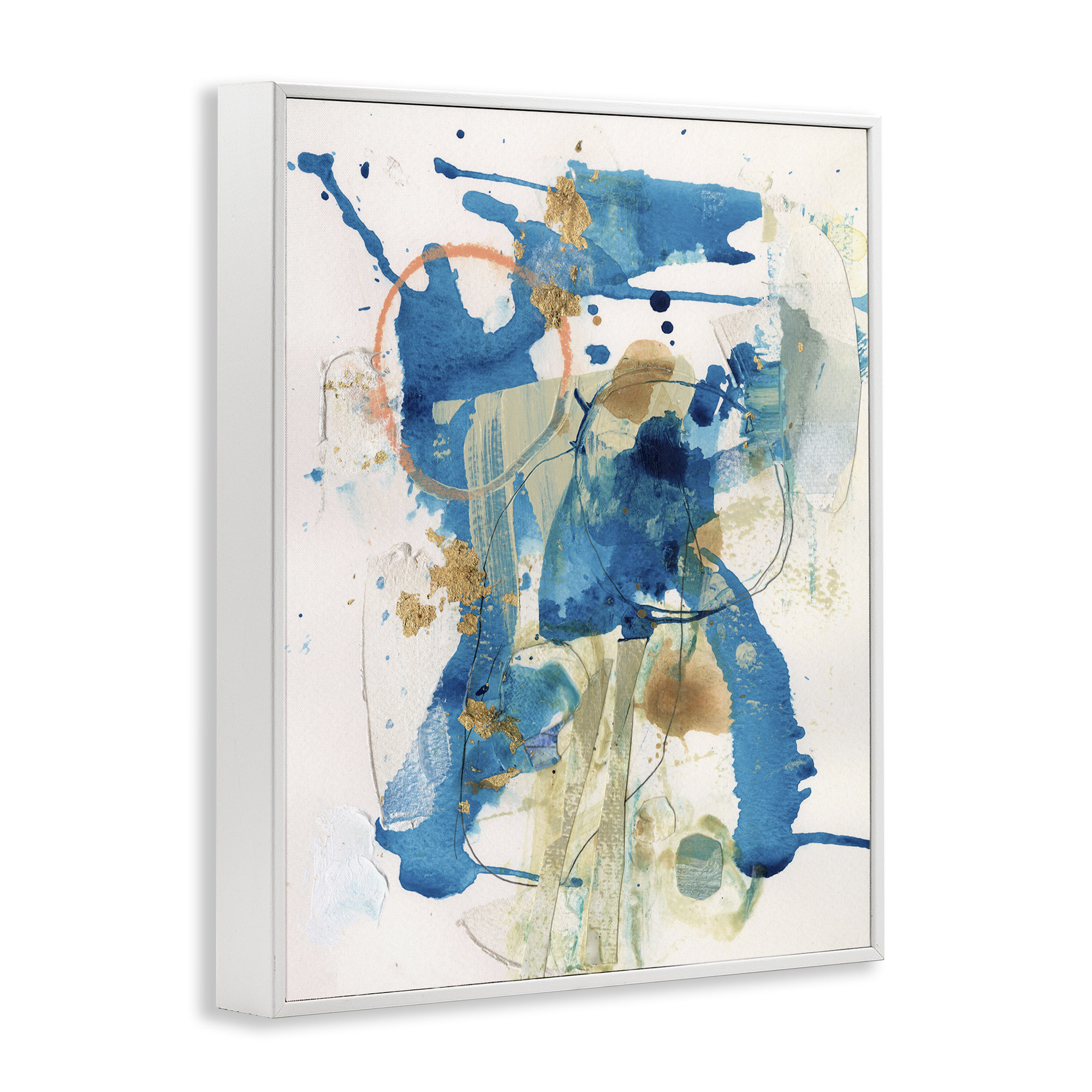 Stupell Industries Blue Chaotic Splash Framed Giclee Art by Allison ...