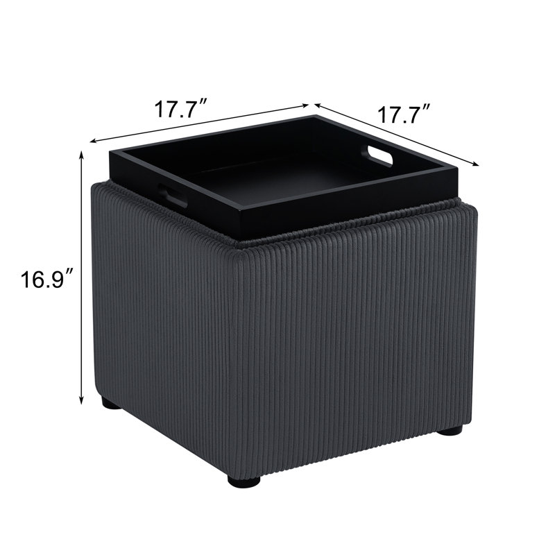 Ebern Designs 16-Inch Square Storage Ottoman | Wayfair