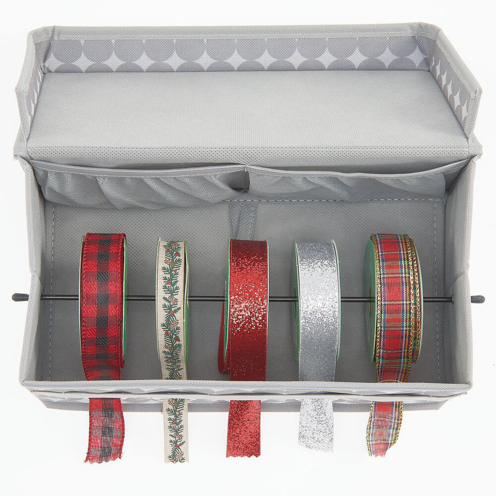 mDesign Rebrilliant Soft Fabric Small Gift Ribbon Box - Grey - Wayfair ...