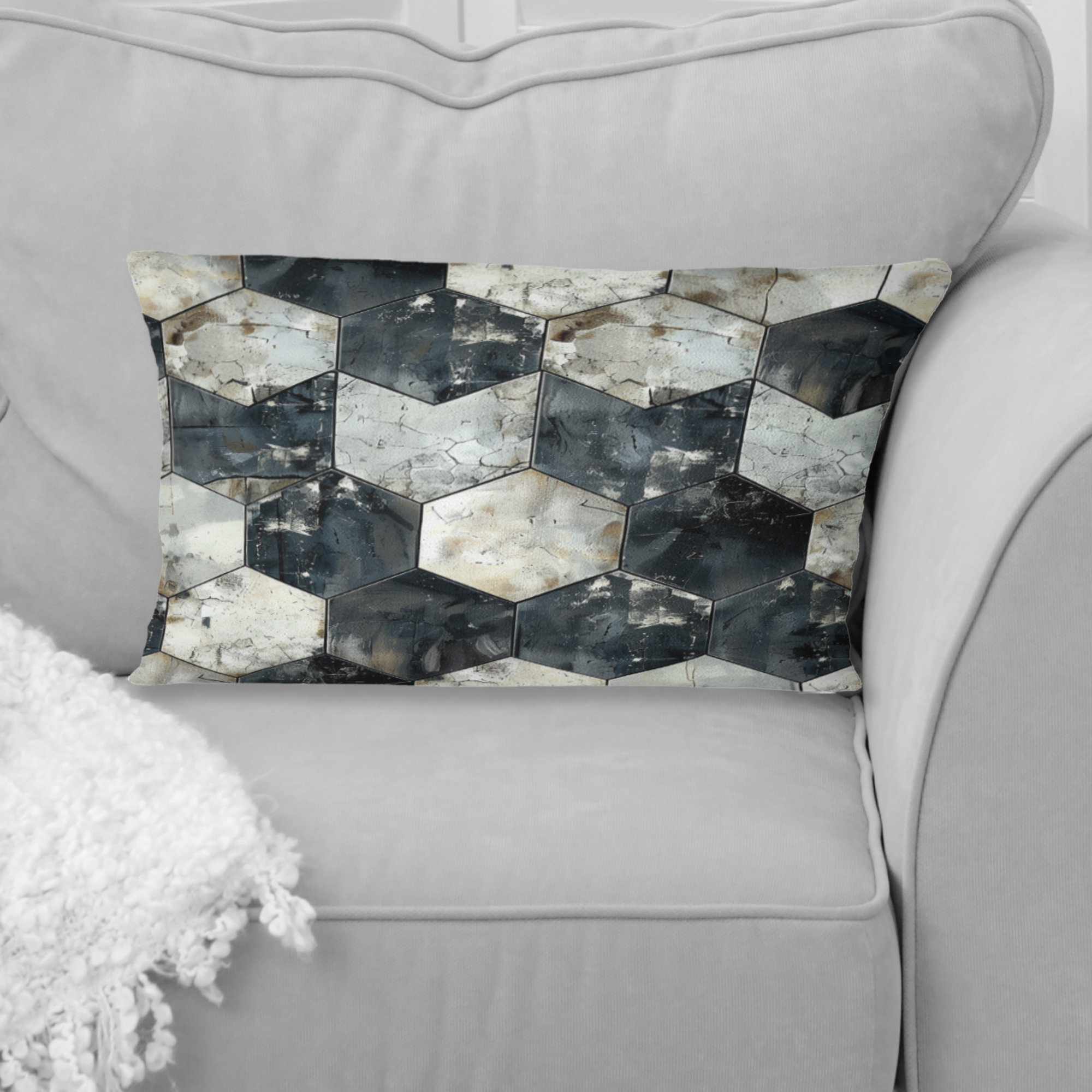Design Art Glamorous Hexagon III - Glam Lumbar Pillow | Wayfair