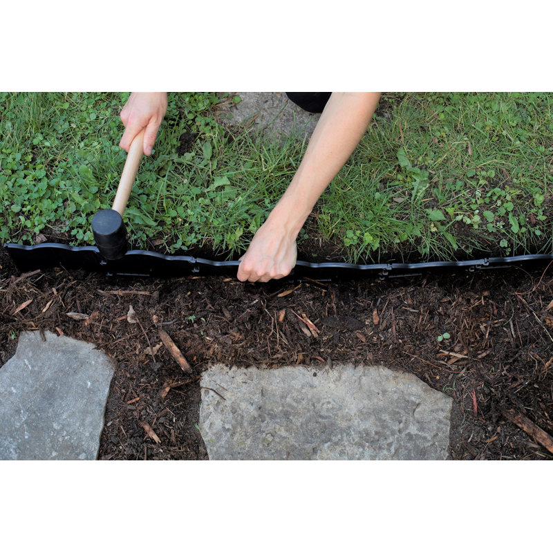 Master Mark Plastics 6'' H x 20'' W Black Vinyl Lawn Edging & Reviews ...